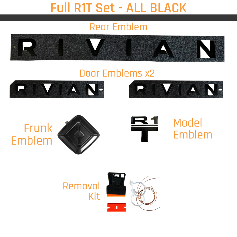 Satin Black Emblems for Rivian R1T