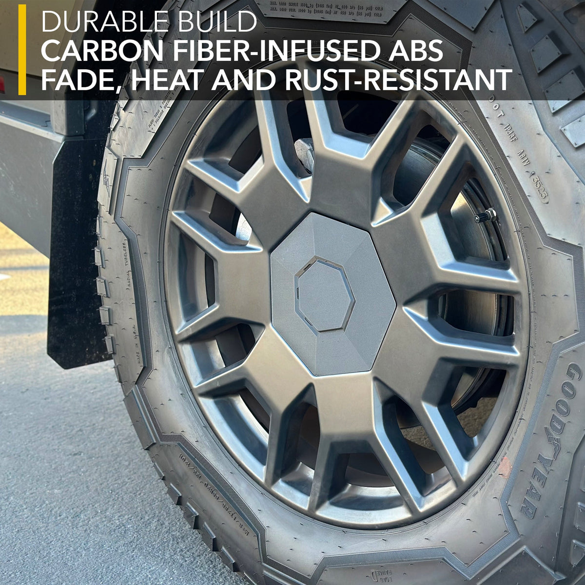 Wheel Covers for Cybertruck (Set of 4) - Center Hub Caps for 20" Cyber