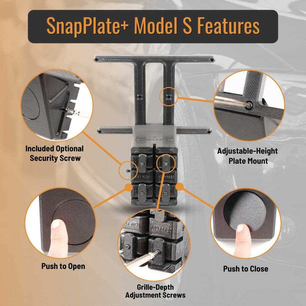 SnapPlate Front License Plate Holder for Tesla Model S