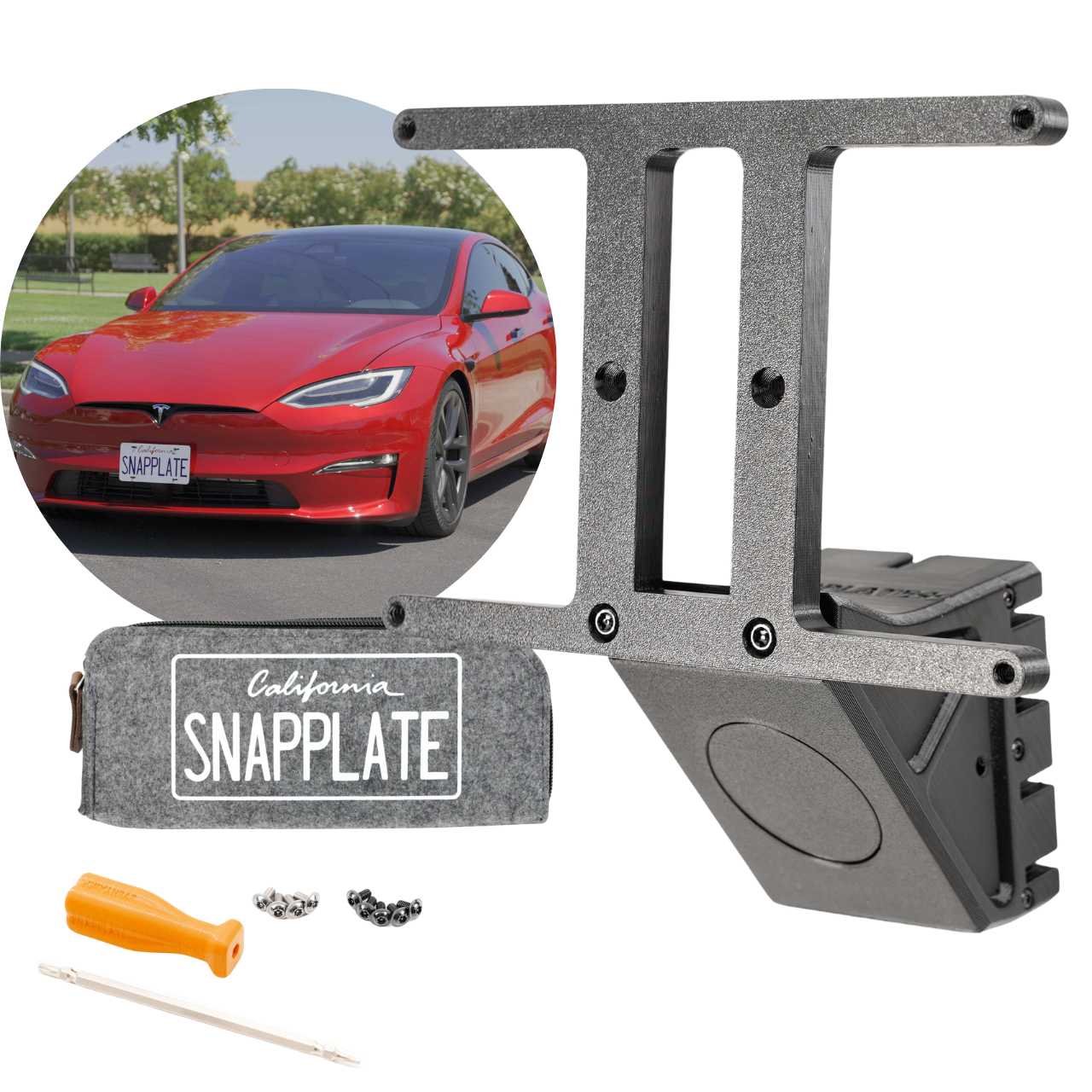 SnapPlate Front License Plate Holder for Tesla Model S