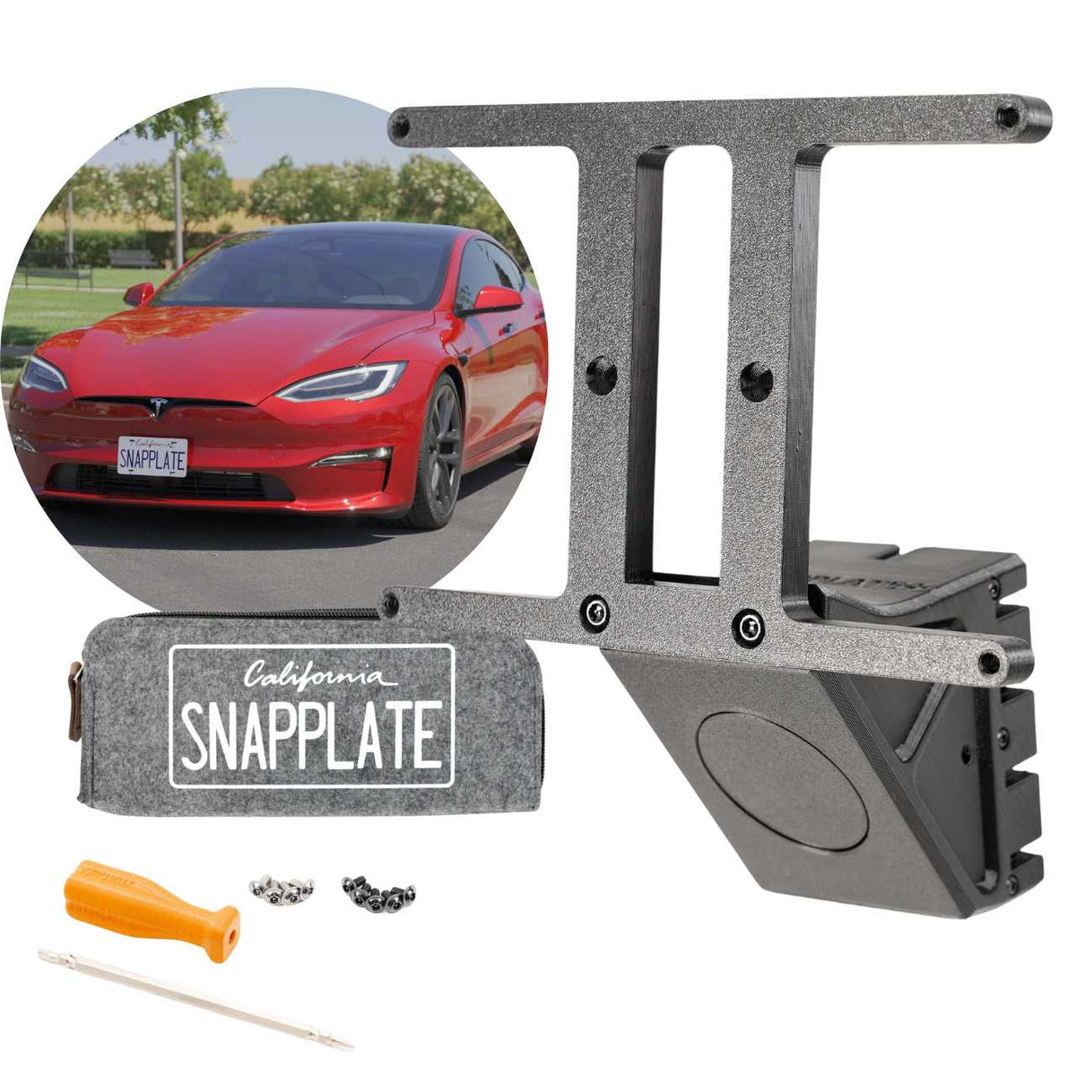 SnapPlate Front License Plate Holder for Tesla Model S