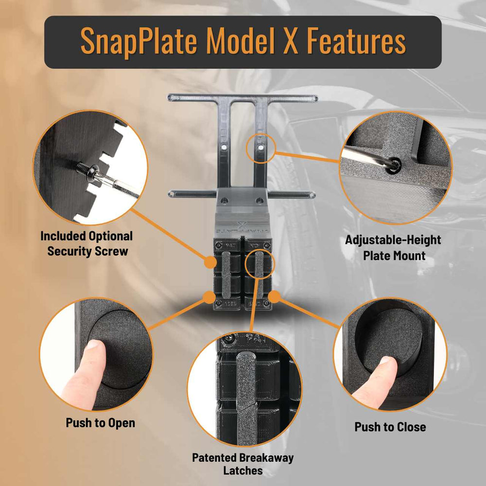 SnapPlate Front License Plate Holder for Tesla Model X