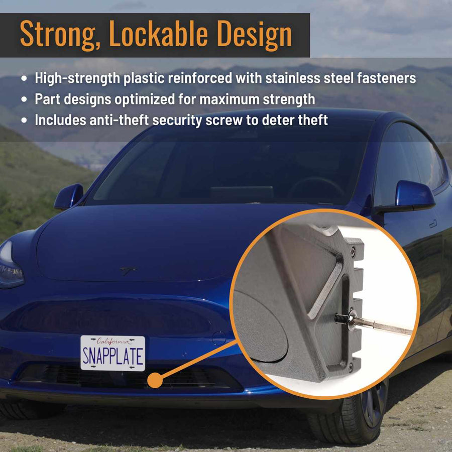 SnapPlate Front License Plate Holder for Tesla Model Y