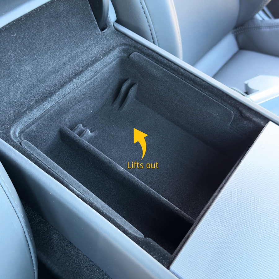 Flocked Center Console Trays for Refreshed Model 3 & Y