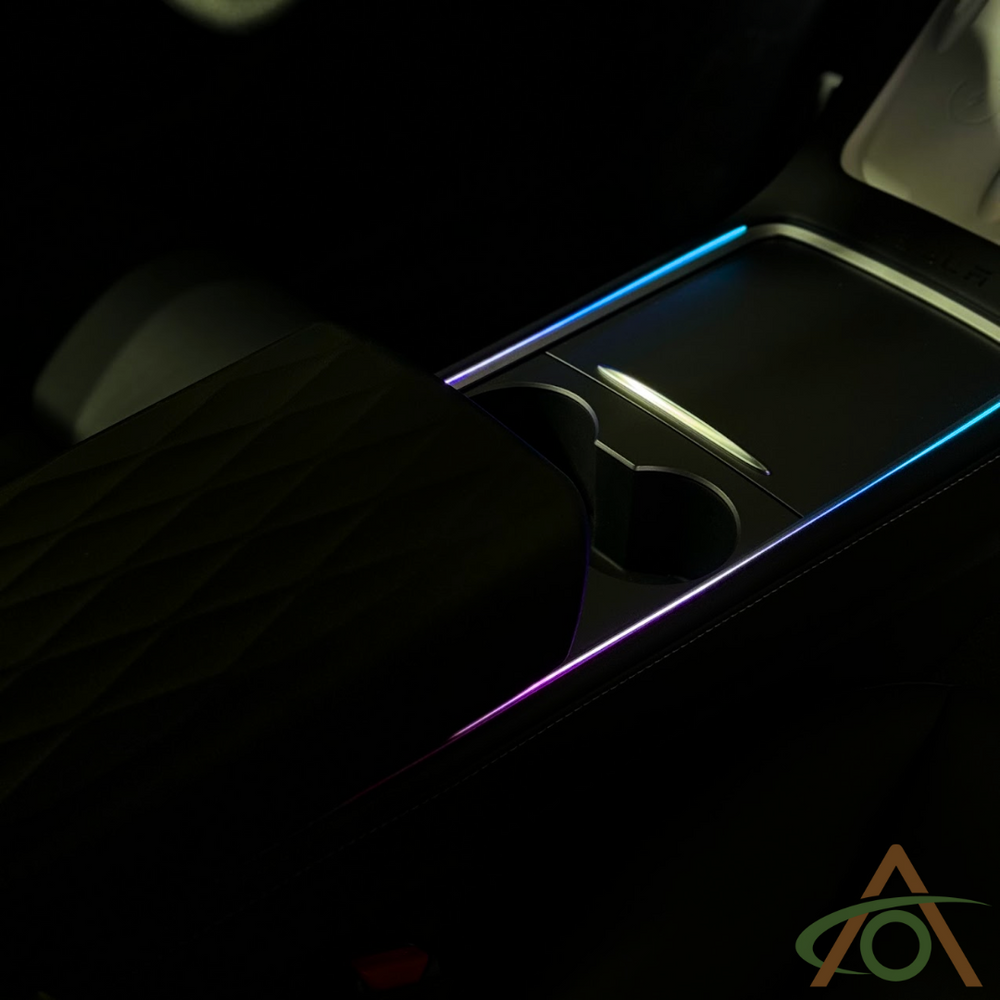 Full Color Animated Center Console LED Ambient Light Strips for Tesla