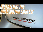 Matte Black Tesla Dual Motor Emblem