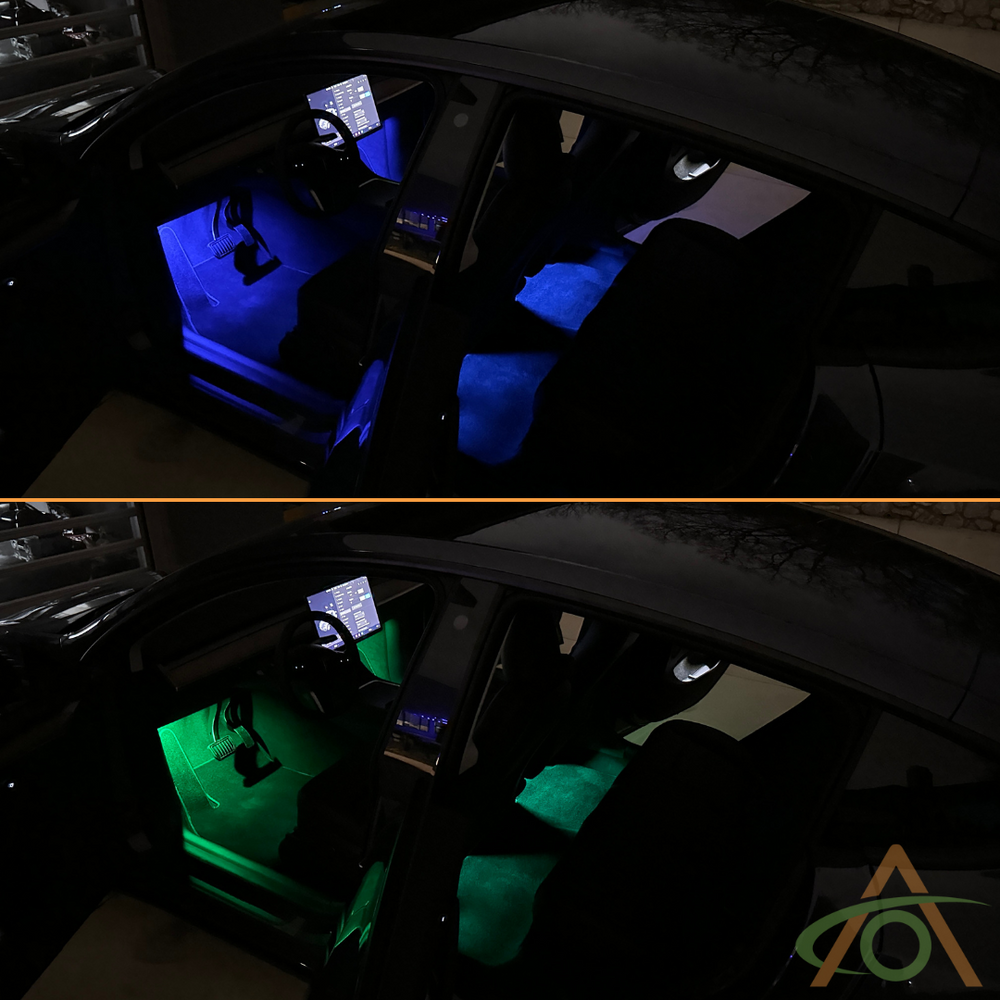 Multi-Color Front & Rear Footwell lights for Model 3 & Y